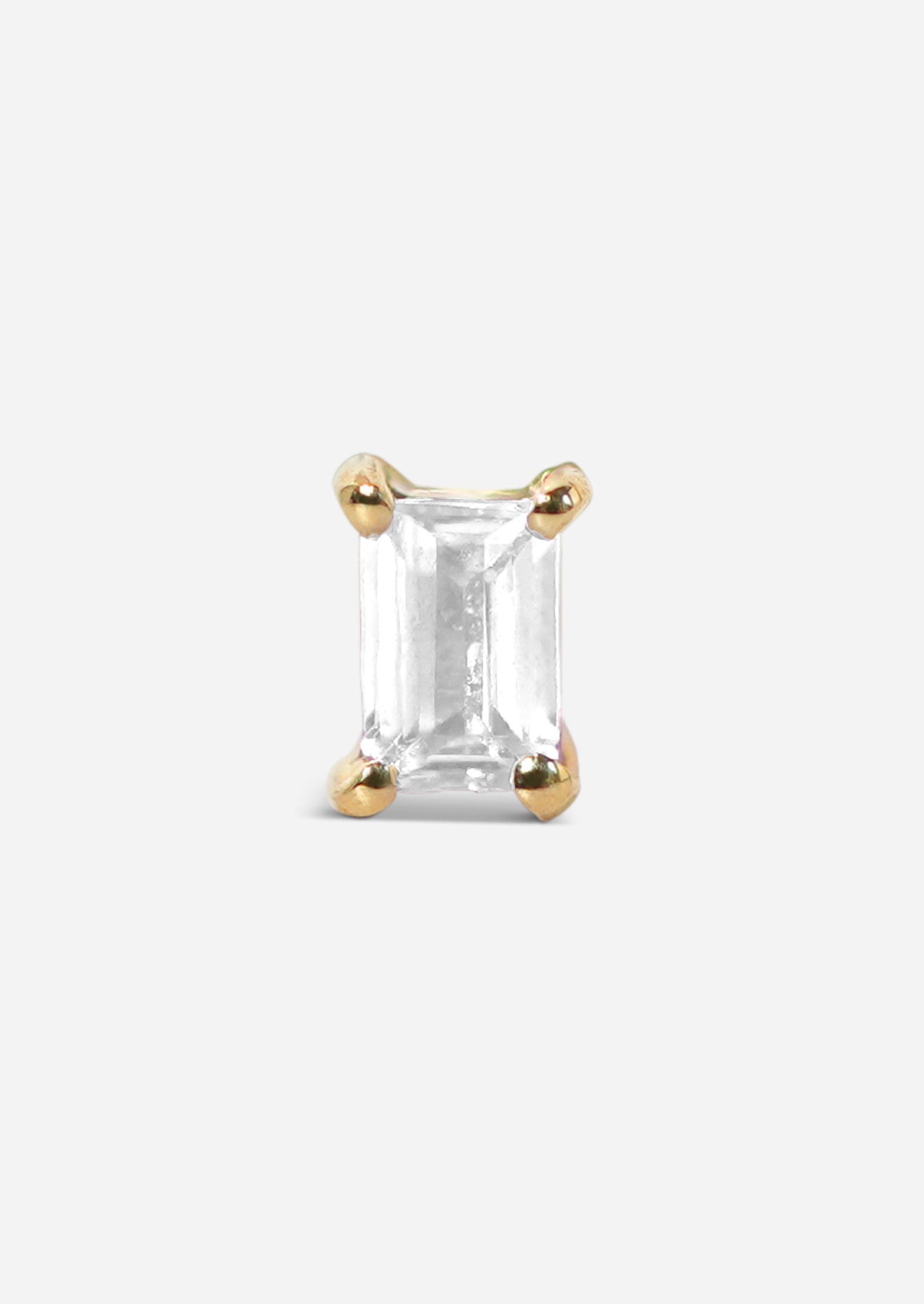 Mini Baguette Diamond Threaded Flat Back Earring | Single – Porter Lyons