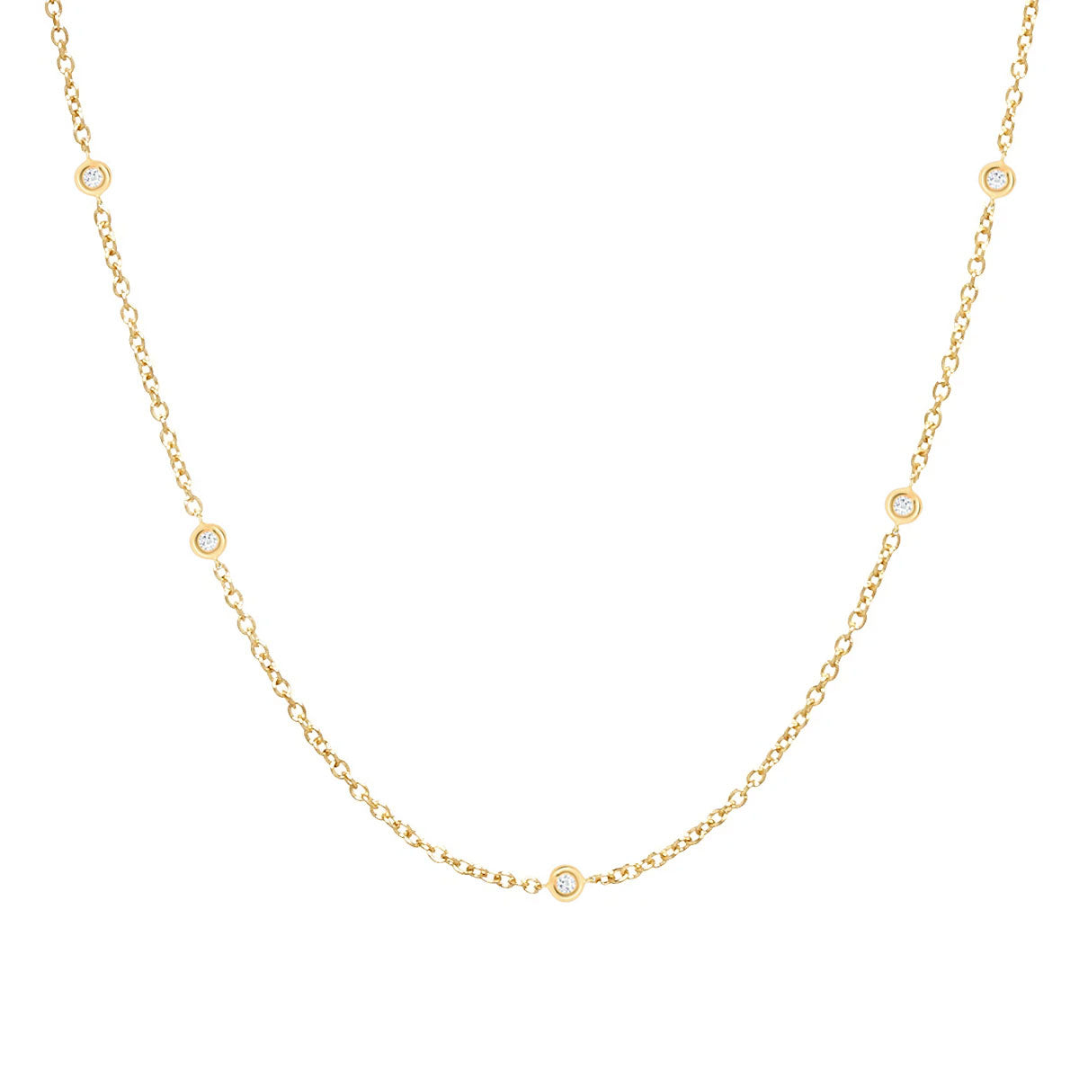 Sacred 5 Diamond Station Necklace | 1.4GMS .10CT – Porter Lyons Sacred 5 Diamond Station Necklace | 1.4GMS .10CT – Porter Lyons