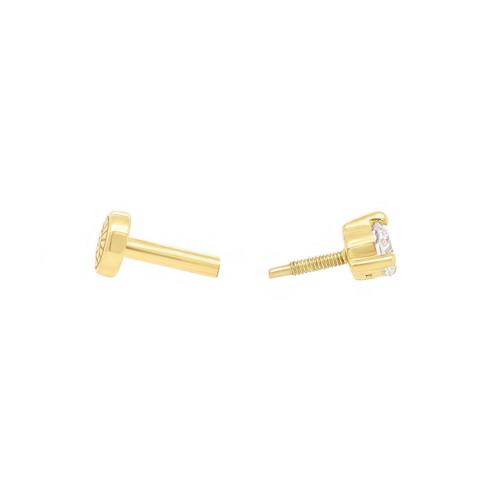 3mm Round Diamond Threaded Flat Back Earring | Single – Porter Lyons